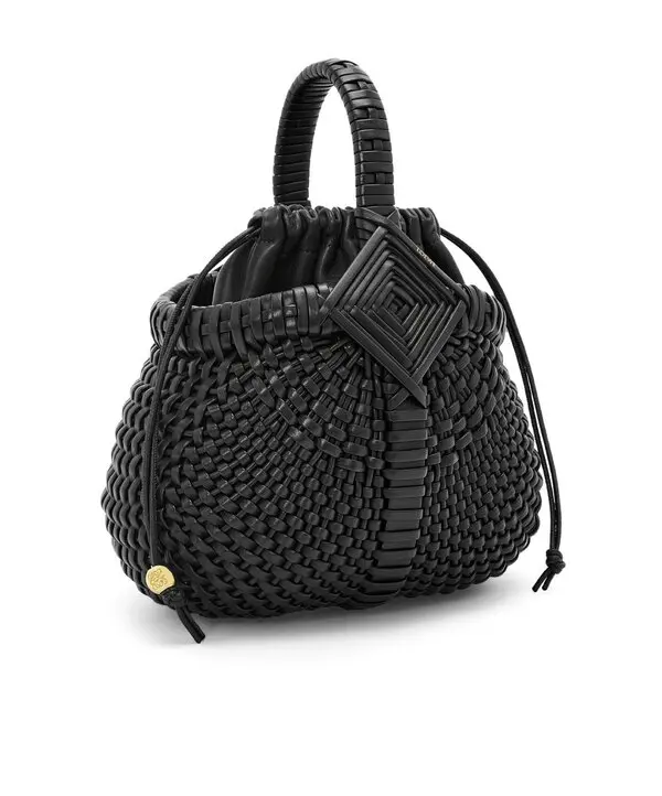Loewe Mini Diamond Round Basket Bag In Calfskin