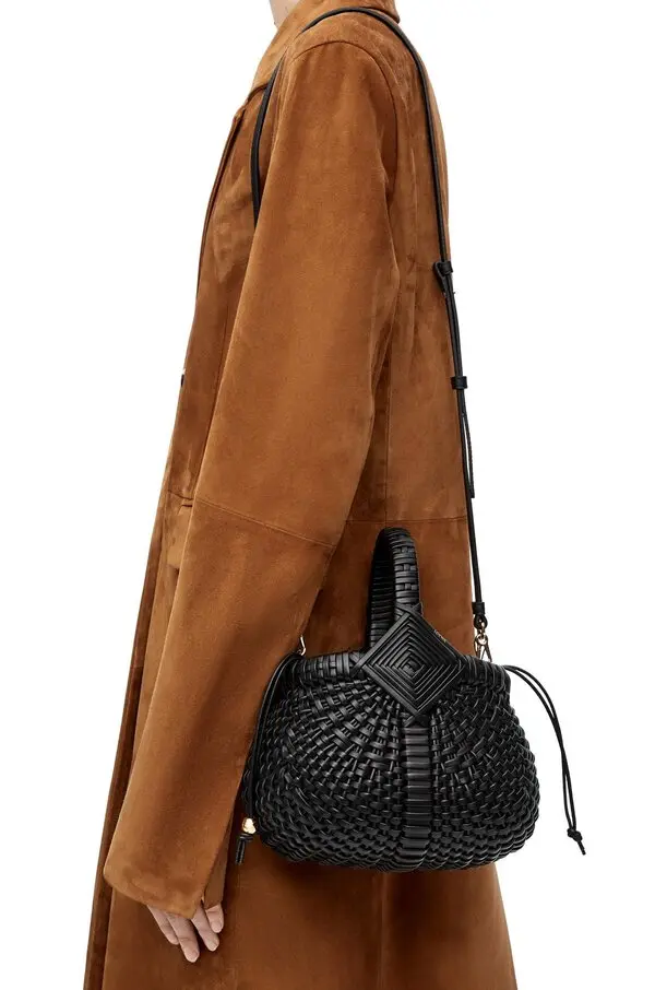 Loewe Mini Diamond Round Basket Bag In Calfskin