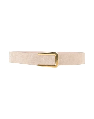 Brunello Cucinelli Suede Belt With Gold Tone Buckle - Nude