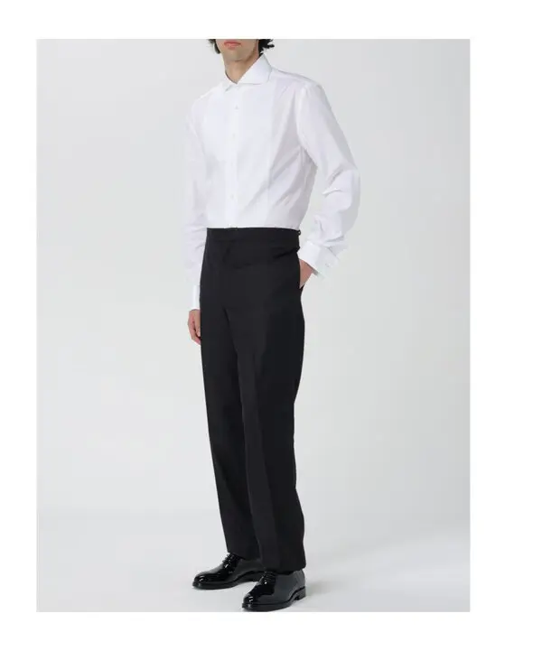 Brunello Cucinelli Sea Island Cotton Twill Slim Fit Tuxedo Shirt With Pleated Bib, Spread Collar And French Cuffs