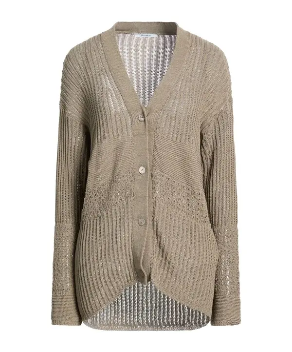 Max Mara V-neck Long Sleeve Button-up Cardigan - Nude
