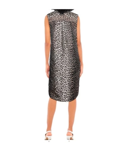 GANNI Sleeveless Leopard Print Jacquard Dress