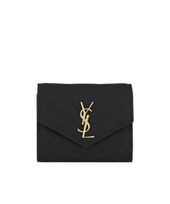 Saint Laurent Cassandre Matelassé Multi-fold Wallet In Lambskin
