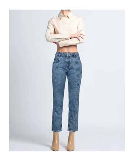 Isabel Marant Étoile Straight Leg Acid Wash Denim Trousers