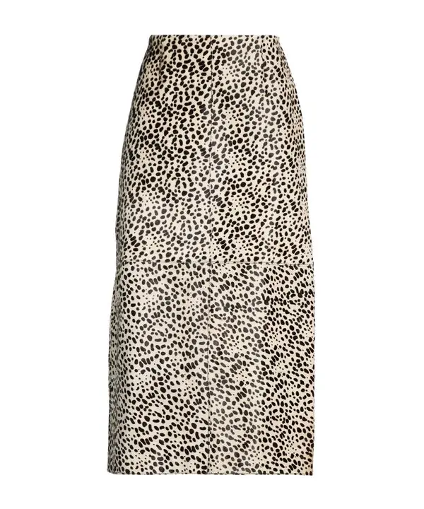 MAXCO. Max&co. Calf Hair Animal Print Midi Skirt