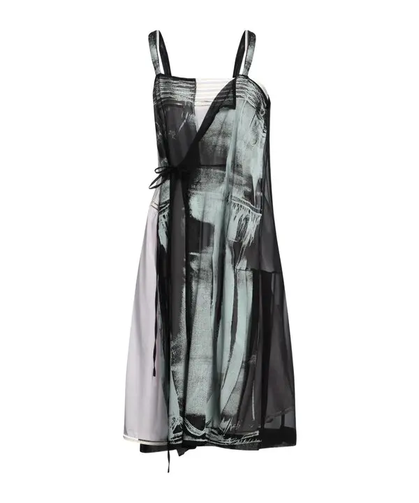 MAISON MARGIELA Sleeveless Printed Dress - Black