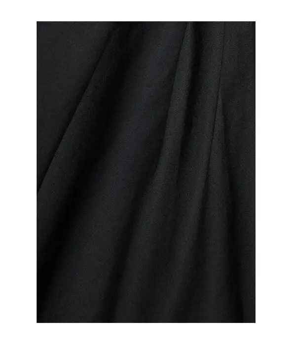 Staud Ruched Asymmetrical Midi Dress