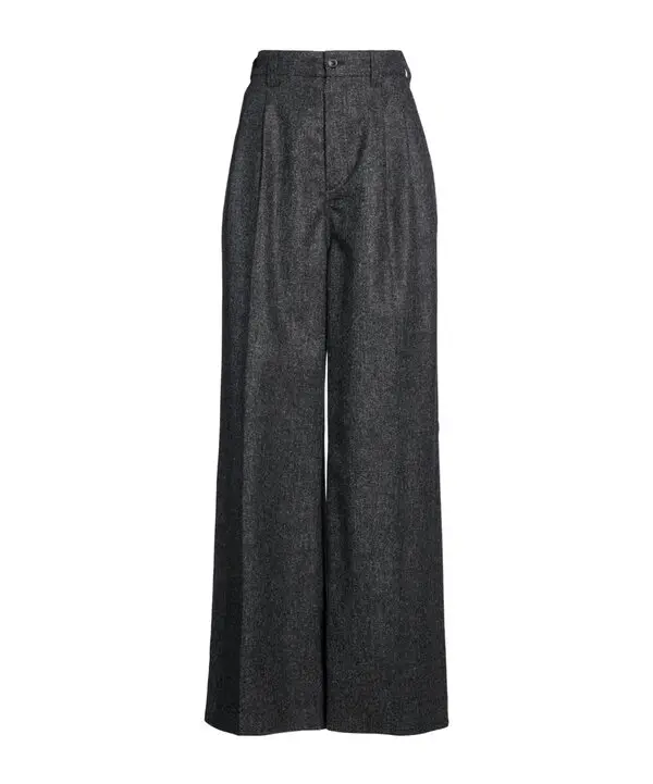 MAISON MARGIELA Wide-leg Wool Trousers - Black