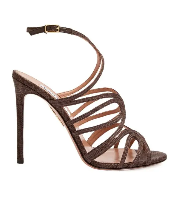 AQUAZZURA Handmade Straw Sandals