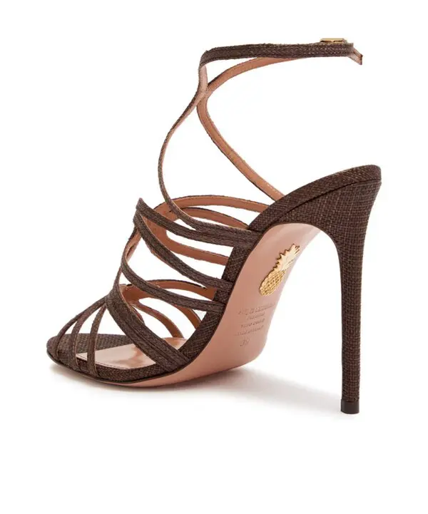 AQUAZZURA Handmade Straw Sandals