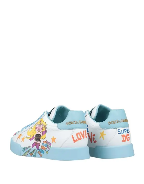 Dolce & Gabbana Printed Leather Low-top Sneakers