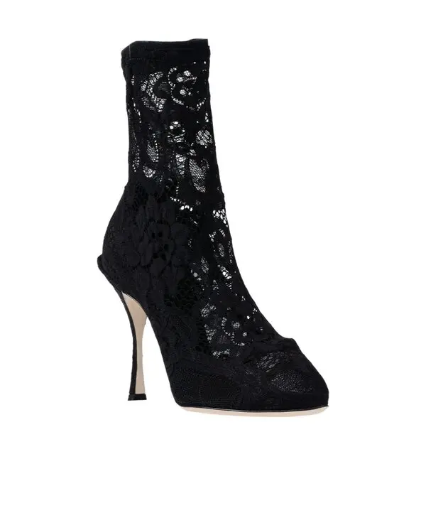 Dolce & Gabbana Lace Sock Ankle Boots