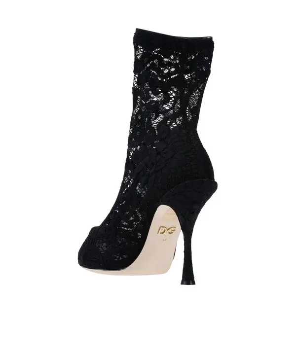 Dolce & Gabbana Lace Sock Ankle Boots