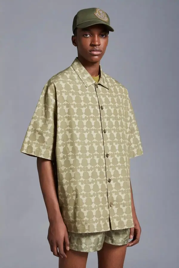 Moncler Logo Print Cotton Shirt