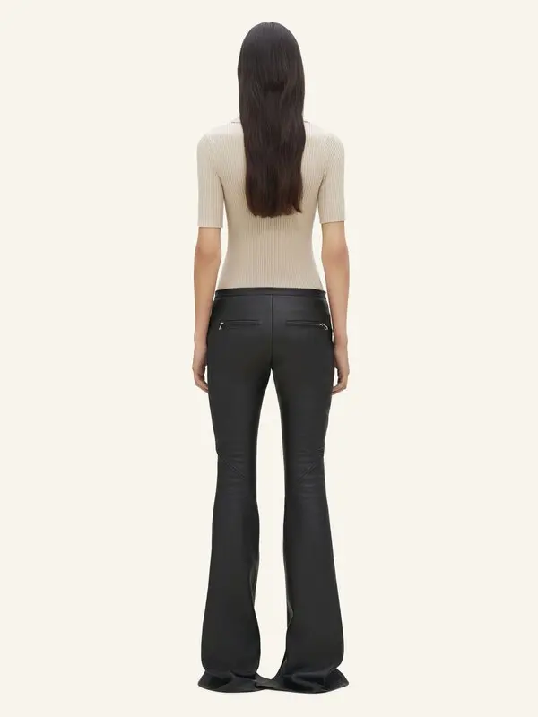 COURREGES Courrèges Rib Knit Short-sleeved Polo Shirt