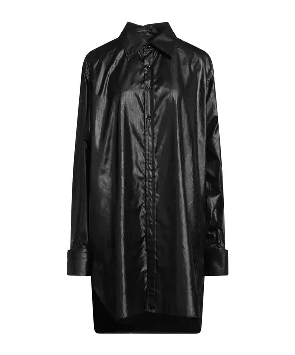 MAISON MARGIELA Plain Taffeta Blouse With Classic Collar - Black