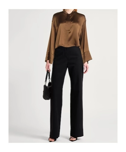 MAXCO. Max&co. Satin Mandarin Collar Shirt