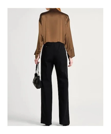 MAXCO. Max&co. Satin Mandarin Collar Shirt