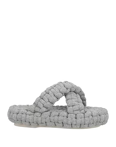 Chloé Flat Slip-on Sandals With Jersey Fabric - Gray