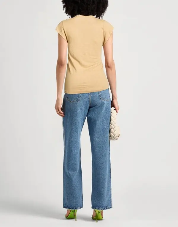 Isabel Marant Étoile Solid Linen V-neck Short-sleeve T-shirt - Nude