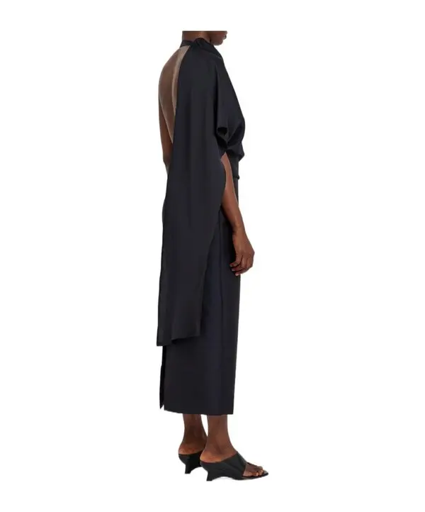 RÓHE Draped Woven Midi Dress