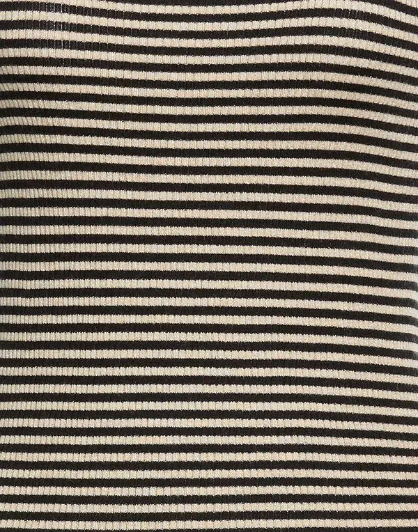 Brunello Cucinelli Striped Metallic Sleeveless Knit Top