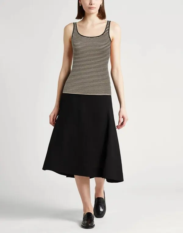 Brunello Cucinelli Striped Metallic Sleeveless Knit Top