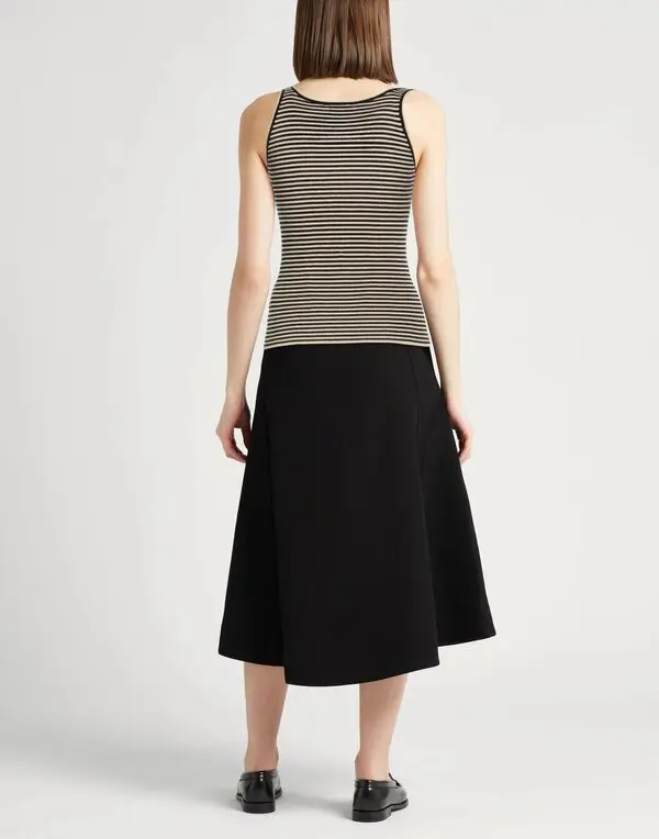 Brunello Cucinelli Striped Metallic Sleeveless Knit Top