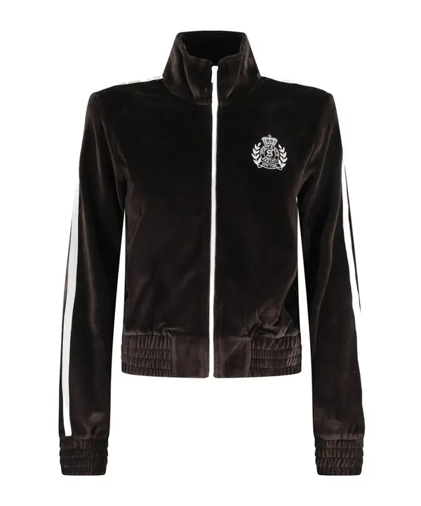 SPORTY  RICH Striped Zip-up Track Jacket - No