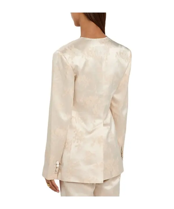 GANNI Floral Jacquard Satin Blazer