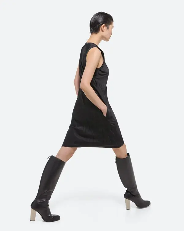 Helmut Lang Crushed Satin Tank Dress