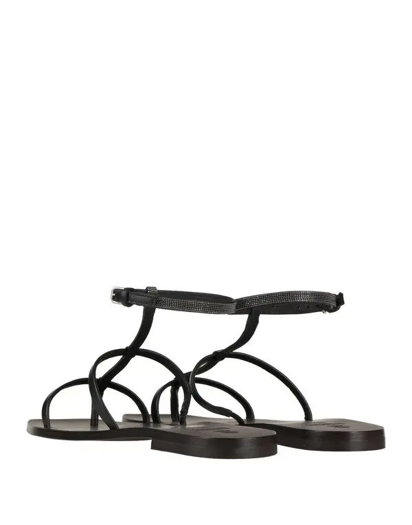 Brunello Cucinelli Embellished Leather Sandals