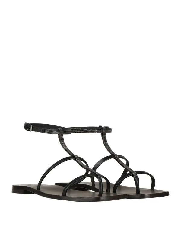 Brunello Cucinelli Embellished Leather Sandals