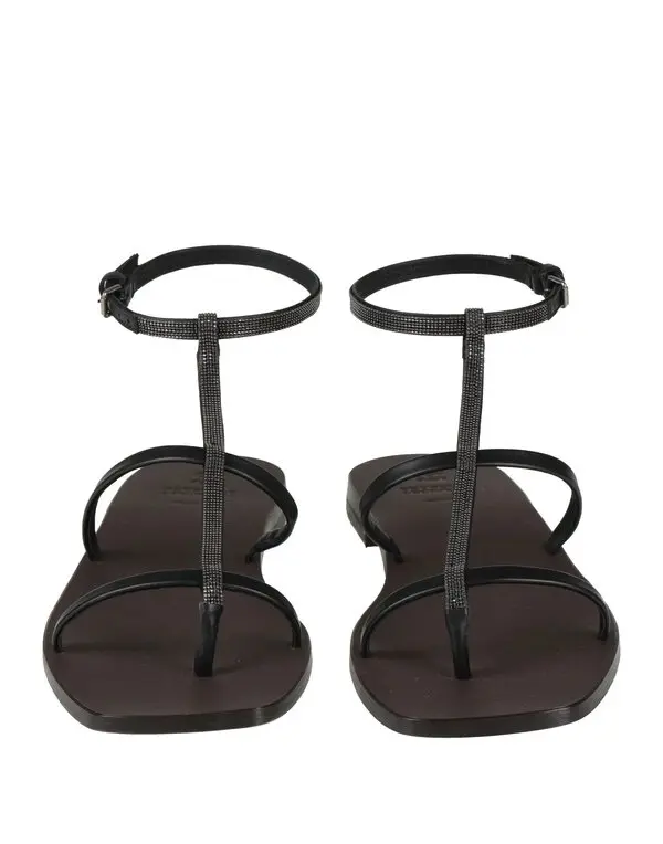 Brunello Cucinelli Embellished Leather Sandals
