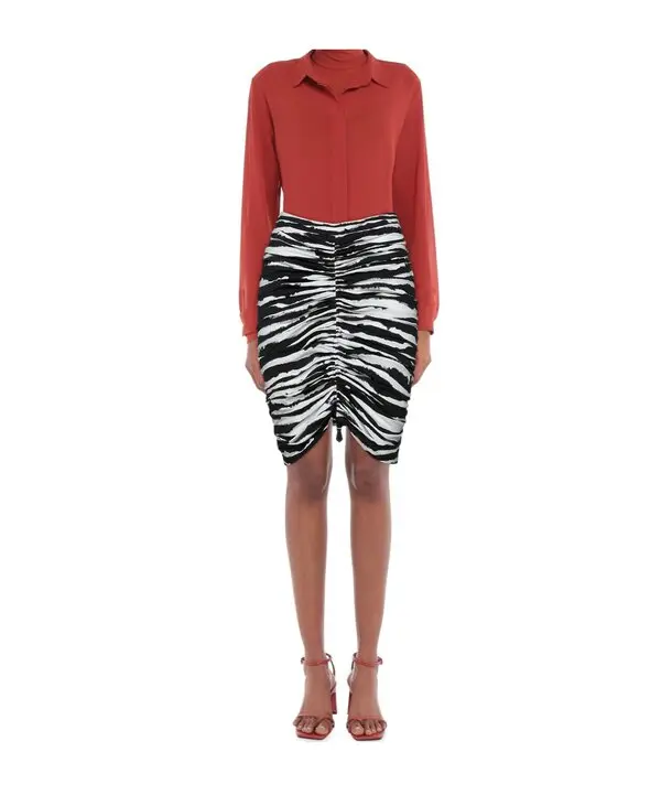 Burberry Draped Zebra Print Pencil Skirt