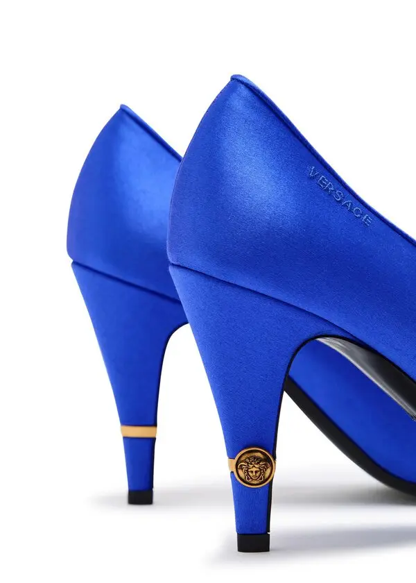 Versace Satin Pointed Toe High Heel Pumps