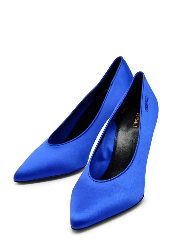 Versace Satin Pointed Toe High Heel Pumps