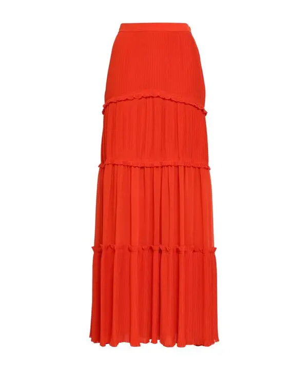 Tory Burch Tiered Maxi Skirt With Ruffle Detail