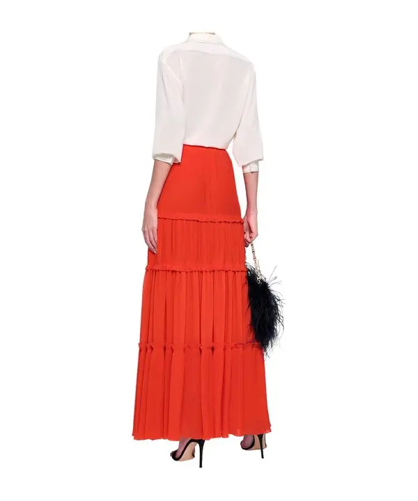 Tory Burch Tiered Maxi Skirt With Ruffle Detail