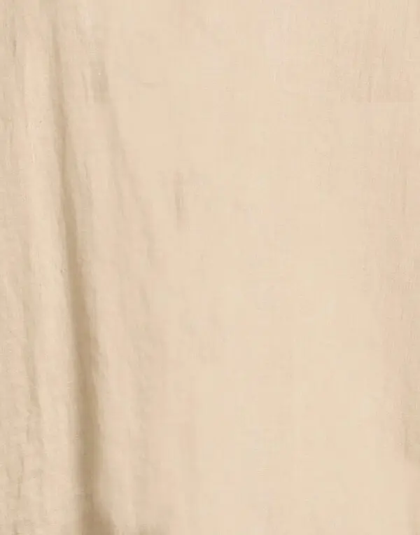 Tory Burch Long Sleeve Linen V-neck Top With Piping - Nude