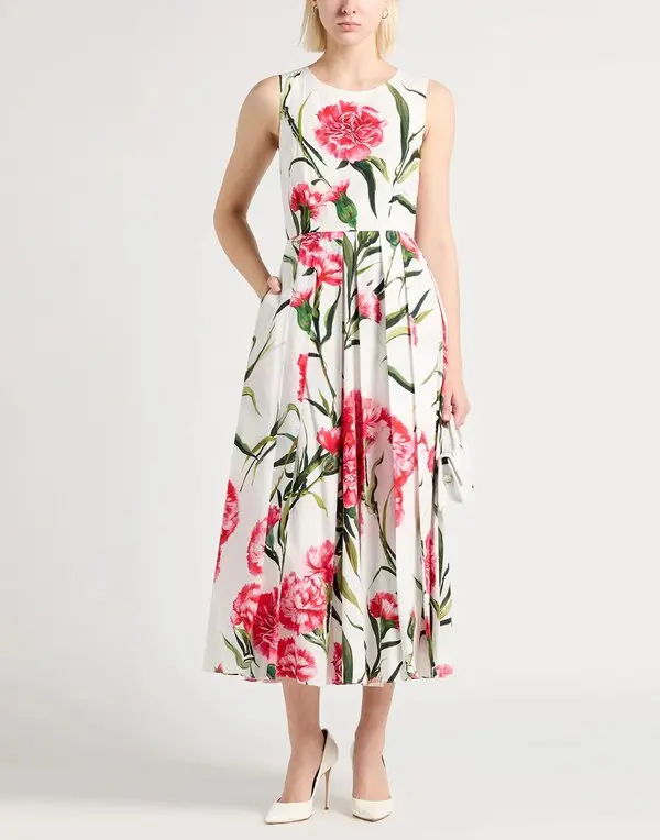 Dolce & Gabbana Floral Print Pleated Midi Dress