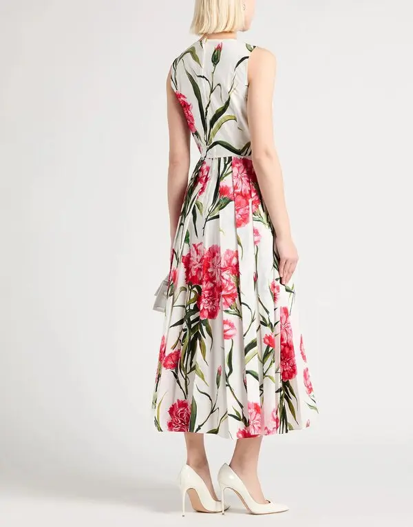Dolce & Gabbana Floral Print Pleated Midi Dress