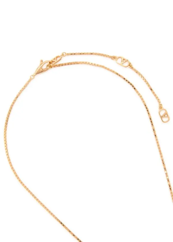 Valentino Garavani Vlogo Crystal-embellished Two-toned Necklace
