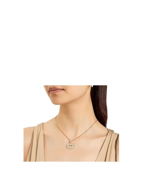 Valentino Garavani Vlogo Crystal-embellished Two-toned Necklace