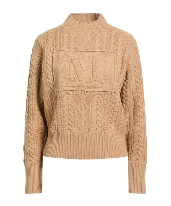 Max Mara Cable-knit Mock Neck Sweater