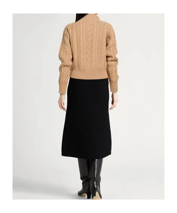 Max Mara Cable-knit Mock Neck Sweater