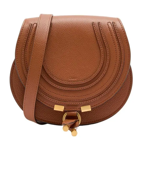 Chloé Grain Leather Saddle Bag - Brown