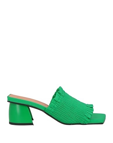 GANNI Square-toe Block Heel Sandals - Green