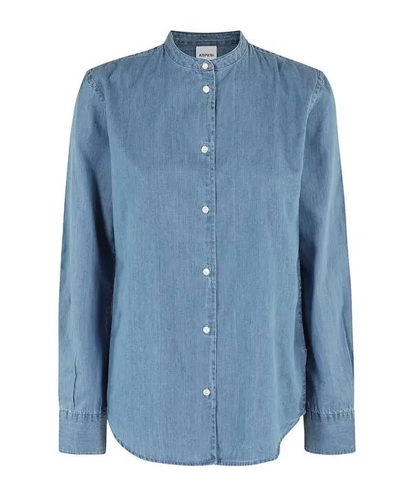 Aspesi Chinese Collar Denim Shirt