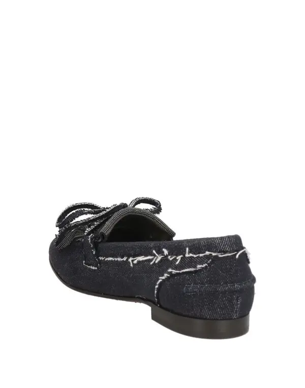 Brunello Cucinelli Denim Loafers With Fringes